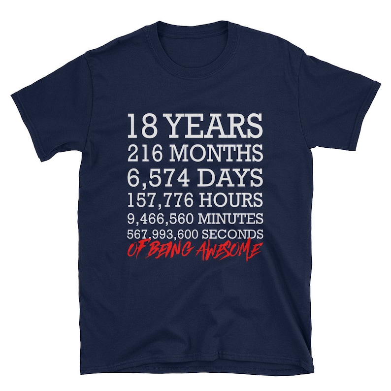 18th Birthday Shirt, 18 Year Old Birthday Shirt, Birthday Boy Birthday ...
