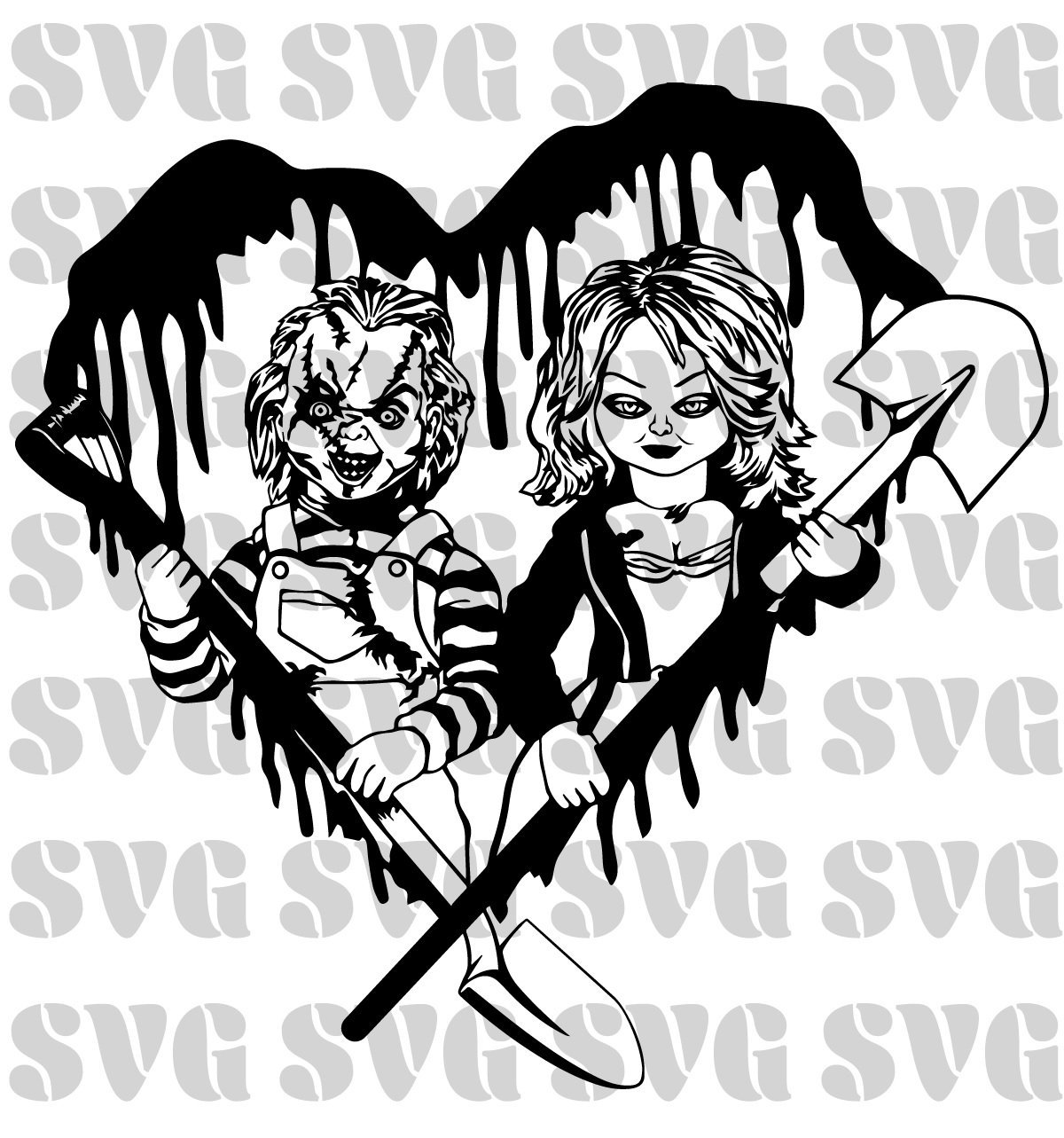 Chucky SVG Chucky y Tiffany SVG película Chucky Horror - Etsy México
