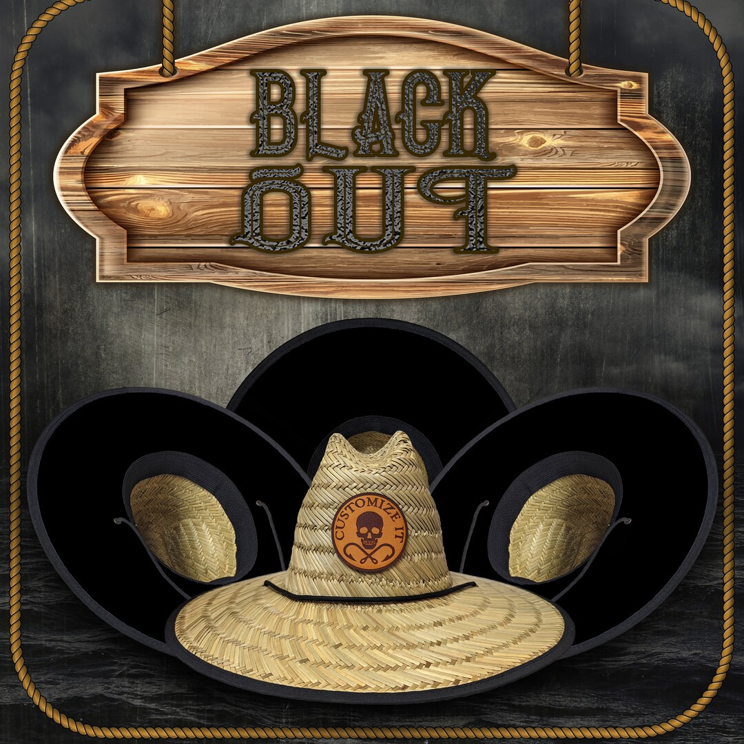 Personalized Custom Straw Hat With Leather Patch Logo | Sun Hats ...