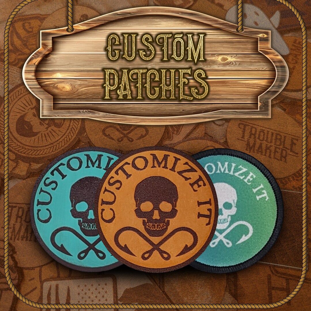 Personalized Leather Patches | Leather | Sublimated Color Patch ...