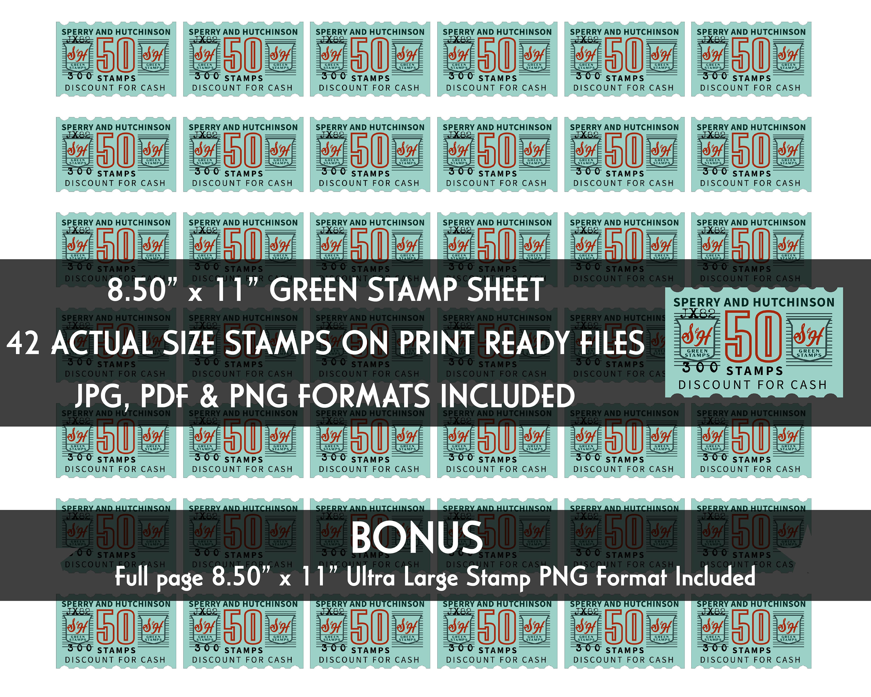 Vintage S&H Green Stamp Digital Sheet - Etsy