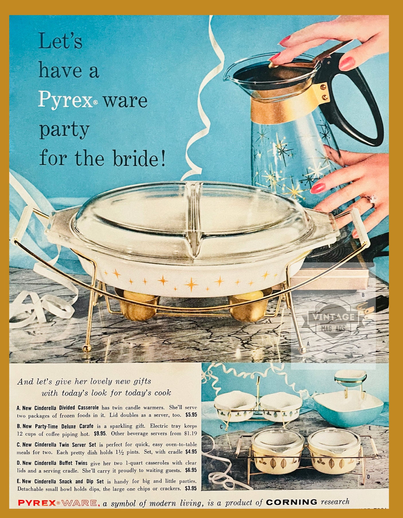 Digital Rare Vintage Pyrex Coffee Magazine Advertisement - Etsy