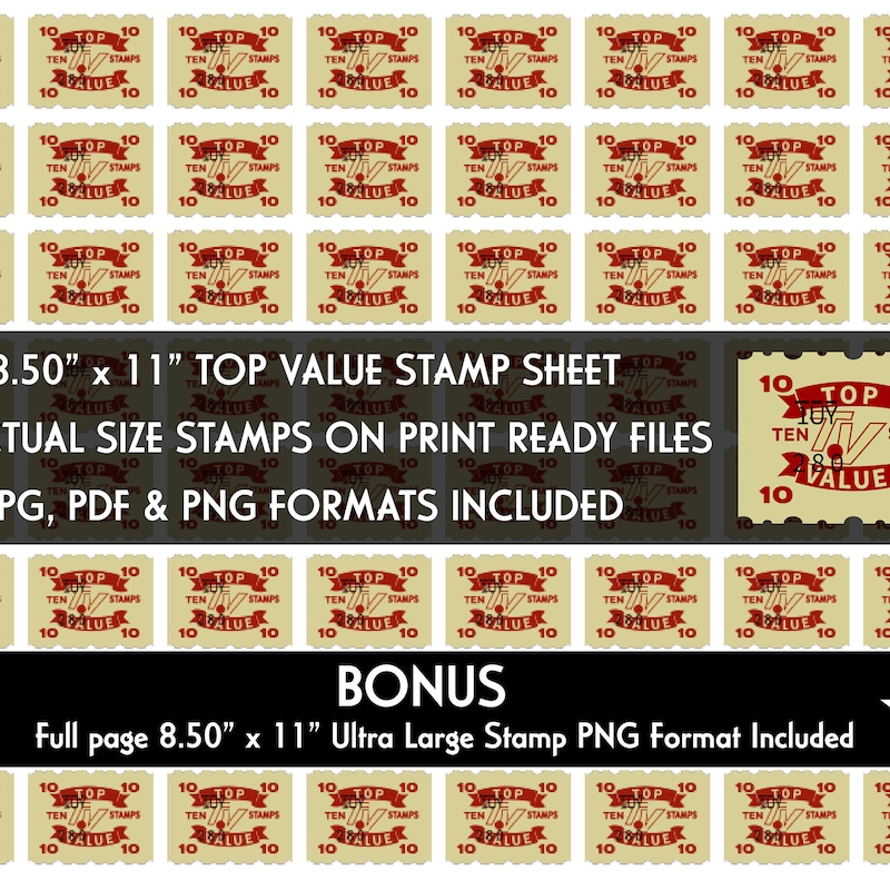 Top Value Stamps - Etsy