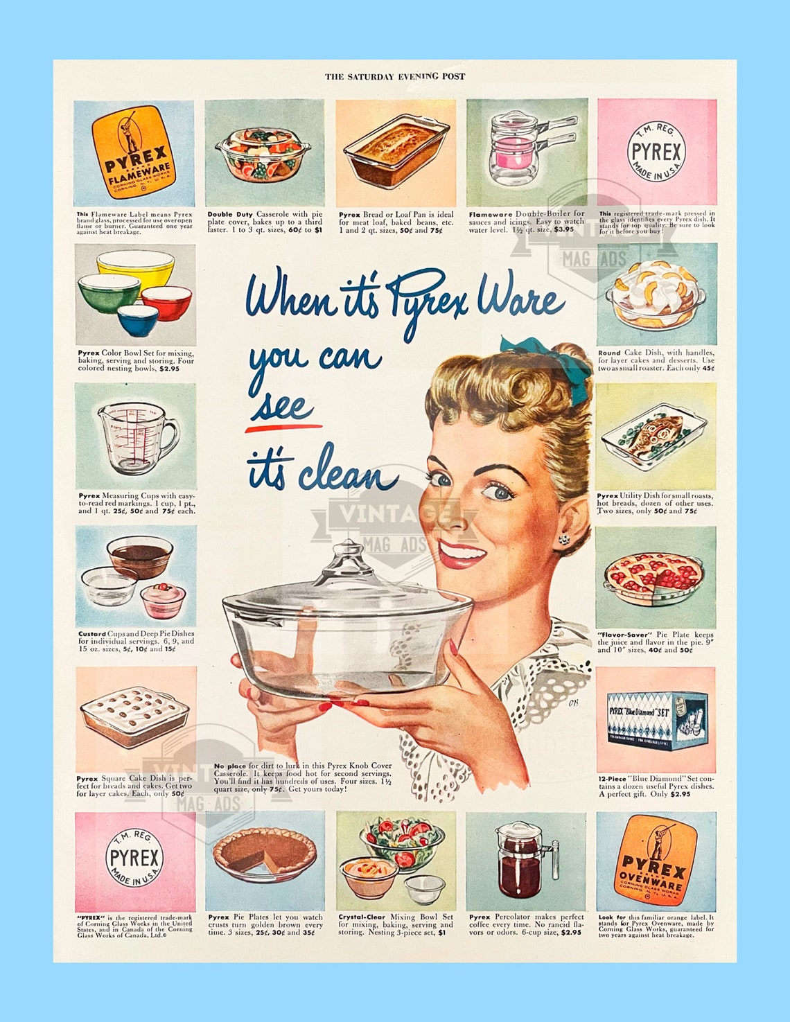 RARE 1950's PYREX Vintage Advertisement - Etsy