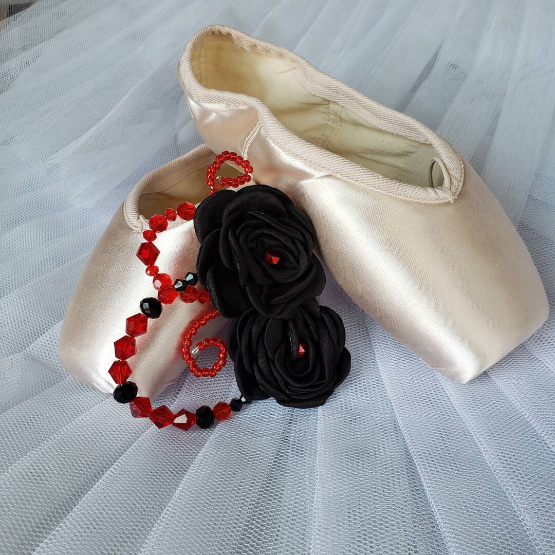 Flower Clip: Red & Black, Ballet Headpiece, Dance Headpiece, Flower ...