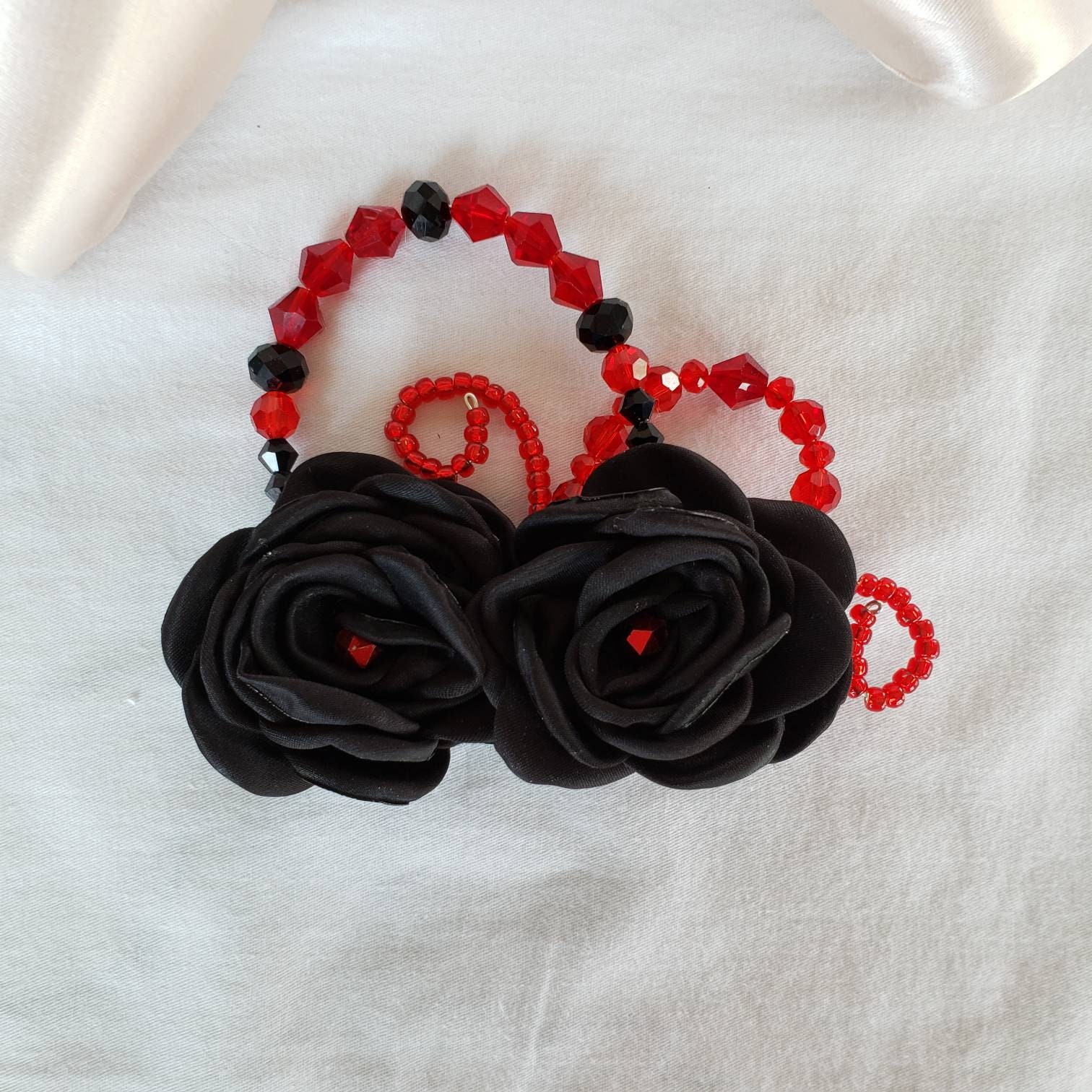 Flower Clip: Red & Black Ballet Headpiece Dance Headpiece - Etsy UK