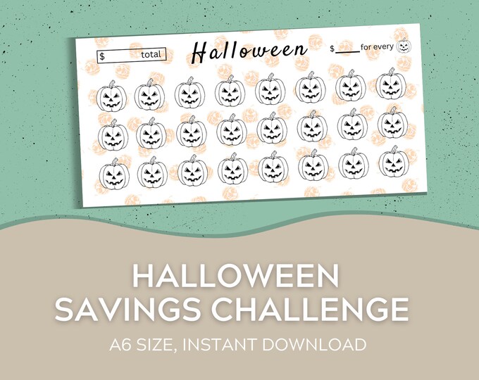 A6 Cash Envelopes Savings Tracker Halloween Savings Challenge Cash ...