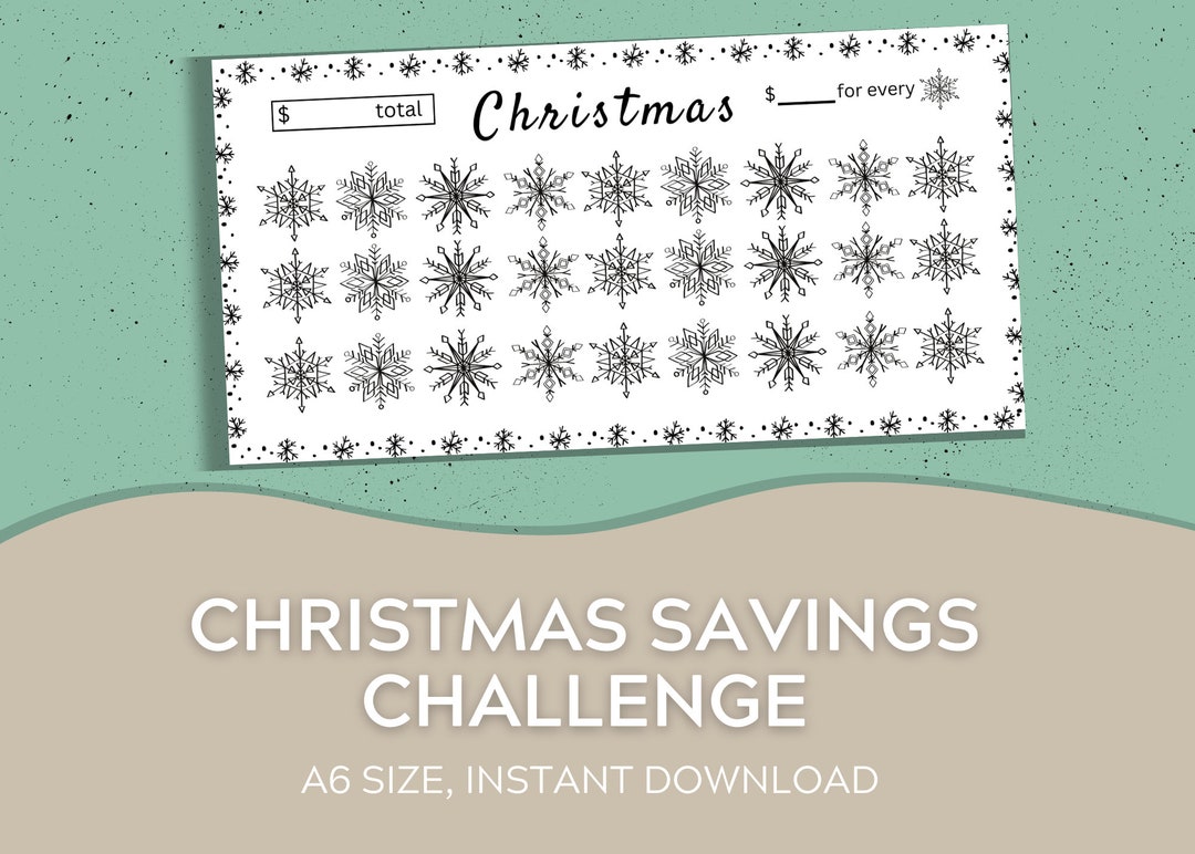 A6 Cash Envelopes Savings Tracker Christmas Savings Challenge Cash ...