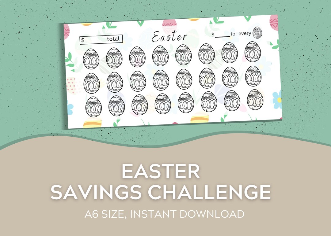 A6 Cash Envelopes Savings Tracker | Easter Savings Challenge | Cash ...
