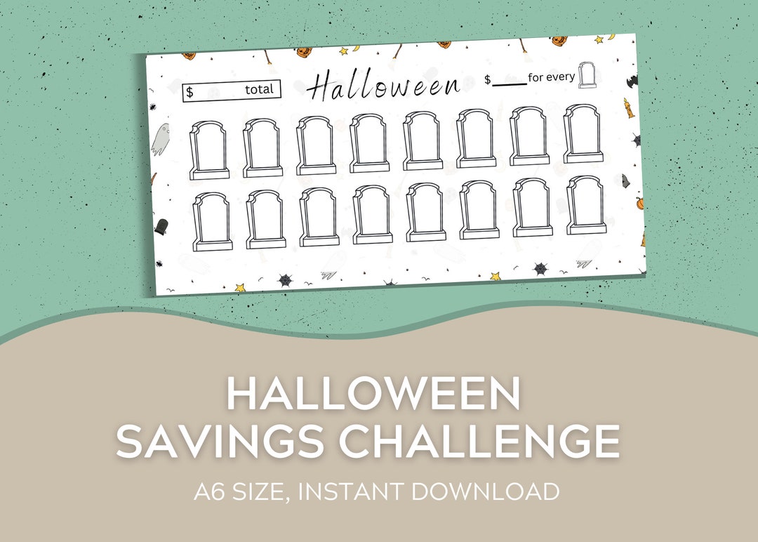 A6 Cash Envelopes Savings Tracker Halloween Savings Challenge Cash ...
