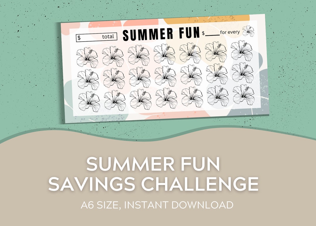 A6 Cash Envelopes Savings Tracker | Summer Fun Savings Challenge | Cash ...