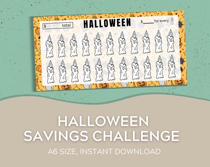 A6 Cash Envelopes Savings Tracker Halloween Savings Challenge Cash ...