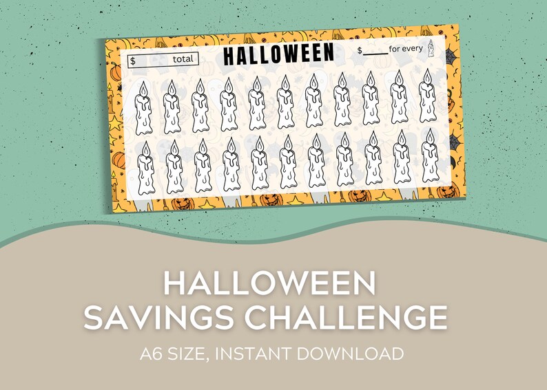 A6 Cash Envelopes Savings Tracker | Halloween Savings Challenge | Cash ...