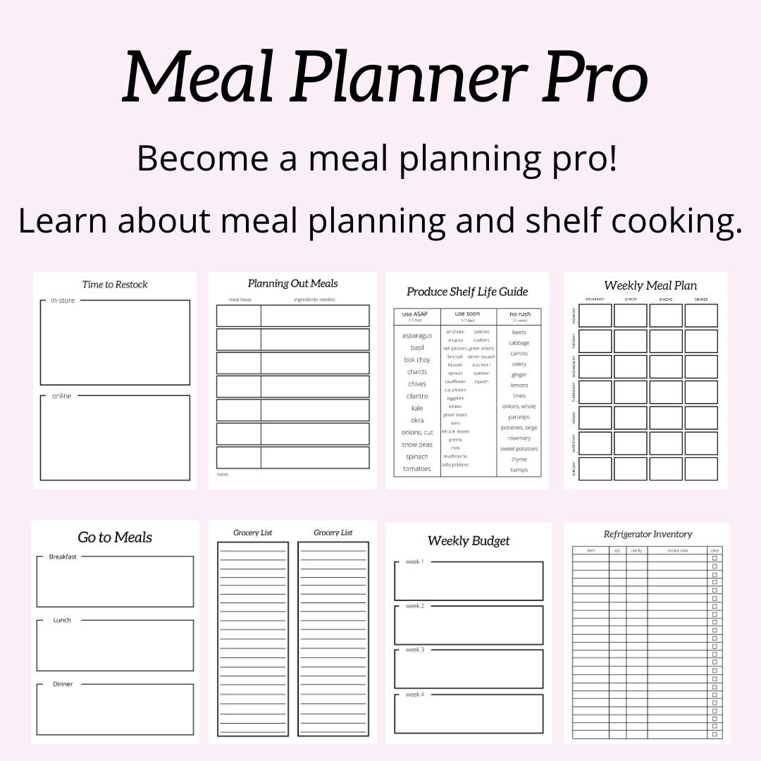 Meal Planner Pro Set, Digital Download, Printable - Etsy