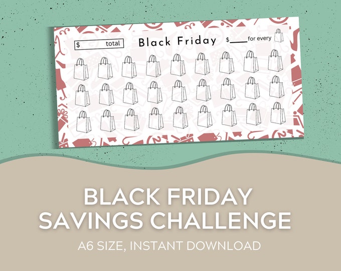 A6 Cash Envelopes Savings Tracker Black Friday Savings Challenge Cash ...