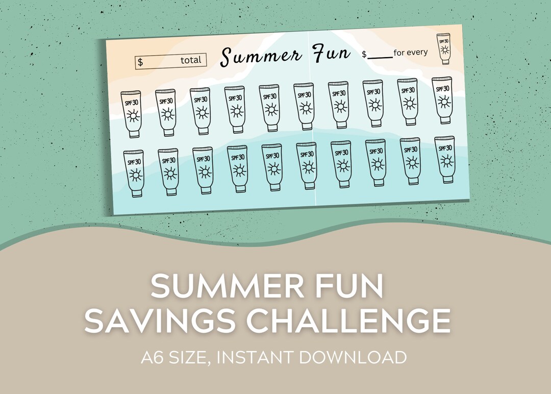 A6 Cash Envelopes Savings Tracker | Summer Fun Savings Challenge | Cash ...