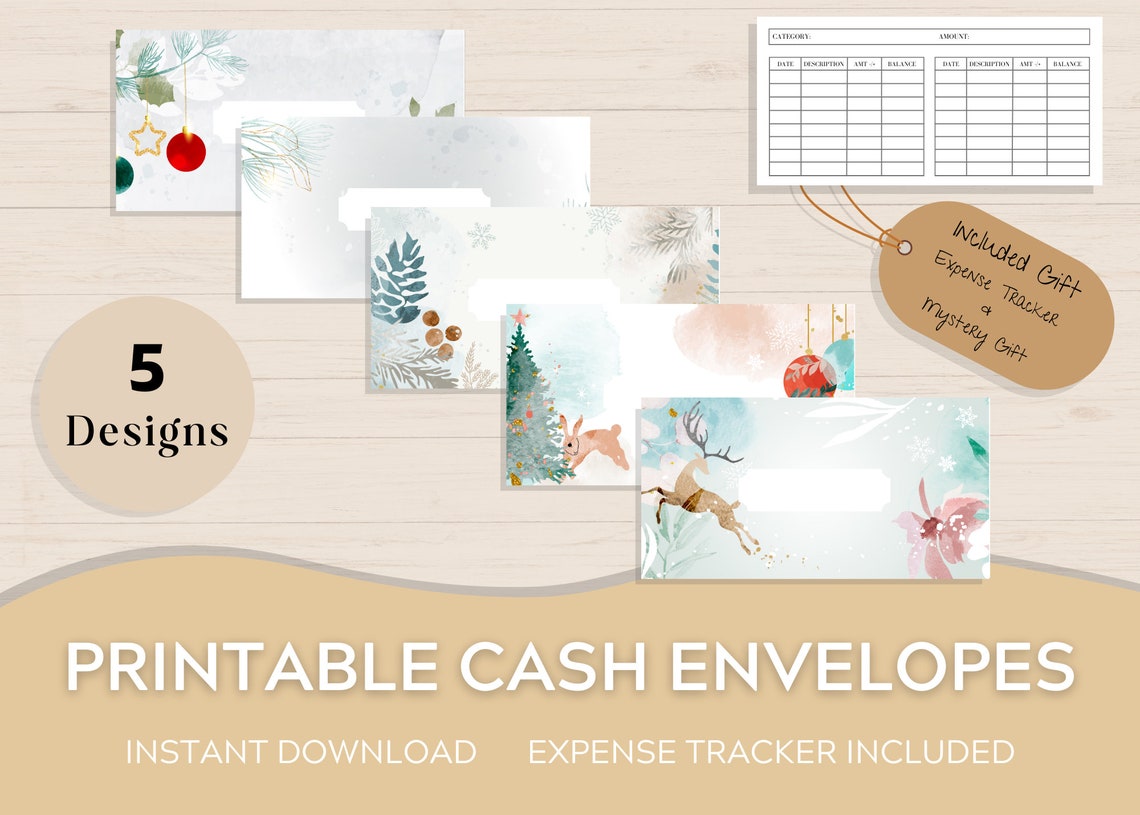 Printable Cash Envelopes | Cash Budgeting | Set of 5 Instant Downloads ...