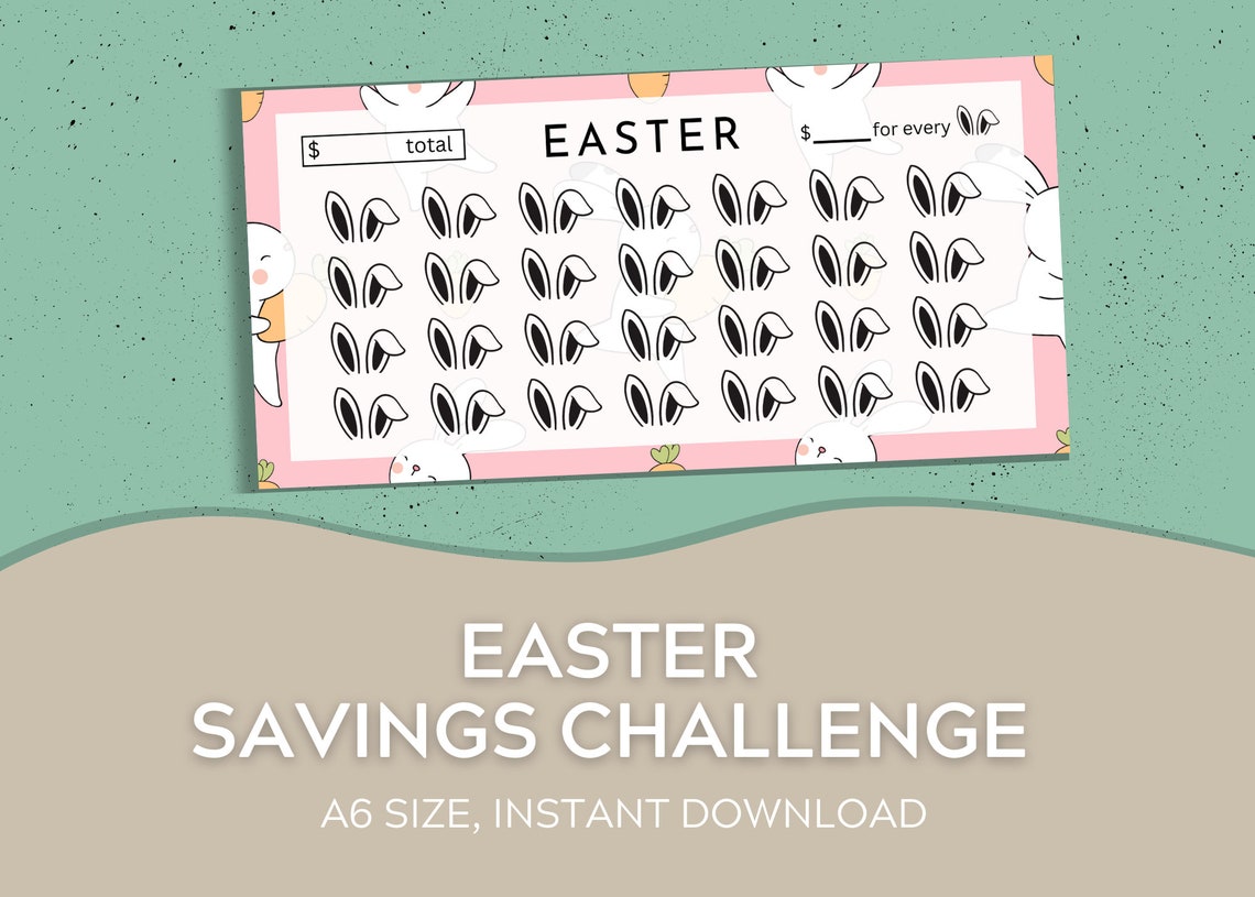 A6 Cash Envelopes Savings Tracker | Easter Savings Challenge | Cash ...