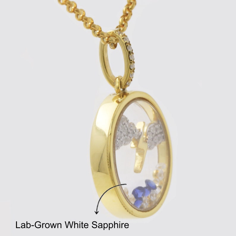 Solid Gold Cloud Locket Pendant, Diamond Sapphire Thundercloud Charm - Etsy