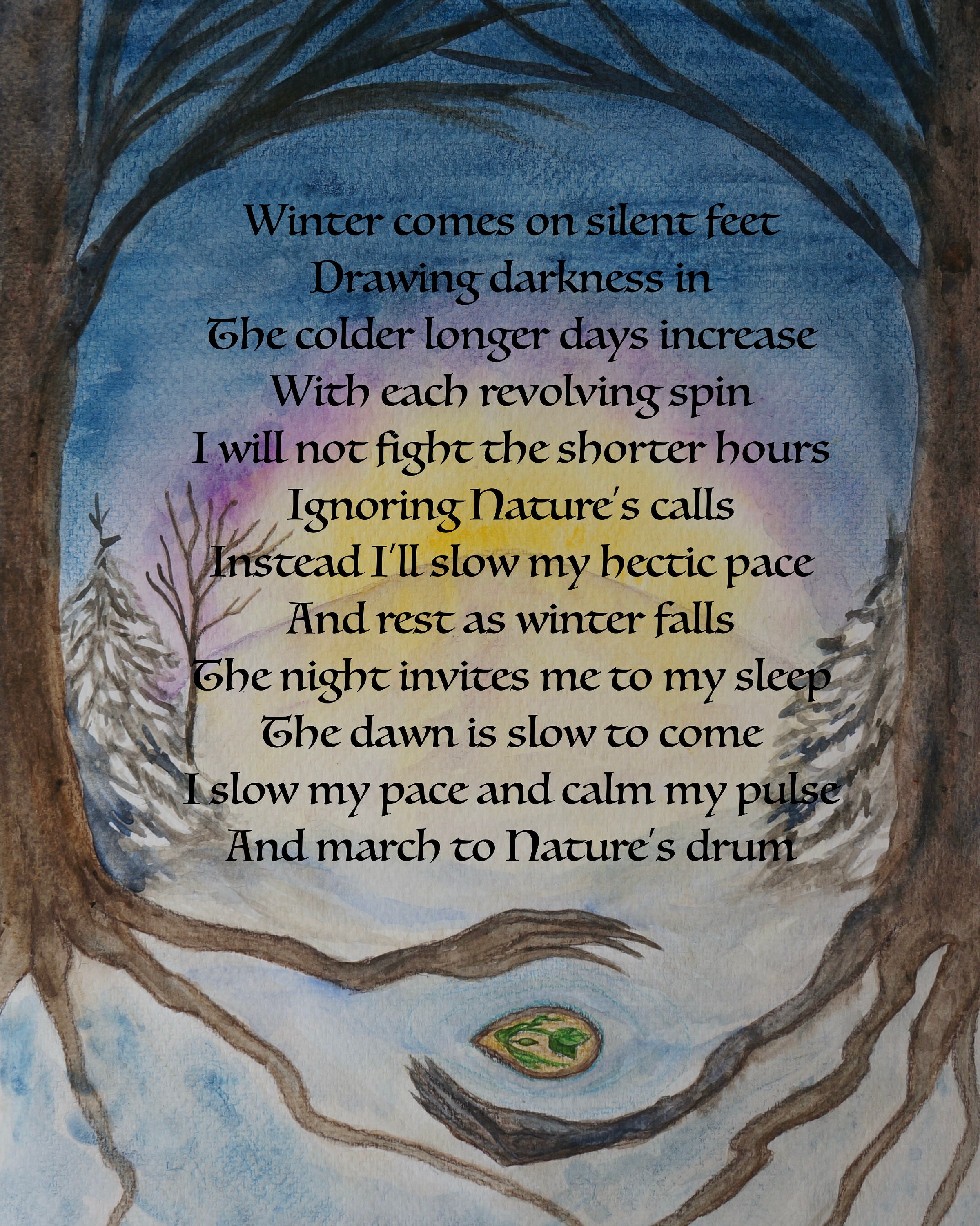 Wiccan Poem for Winter LED String Lights Shadowbox - Etsy