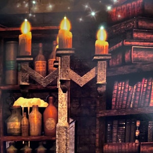 The Witch’s Library Artwork With LED String Lights - Etsy