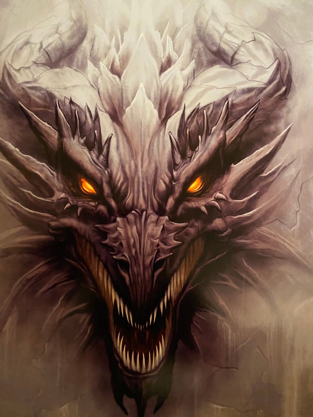 Fierce Dragon With Glowing Eyes With LED String Lights - Etsy