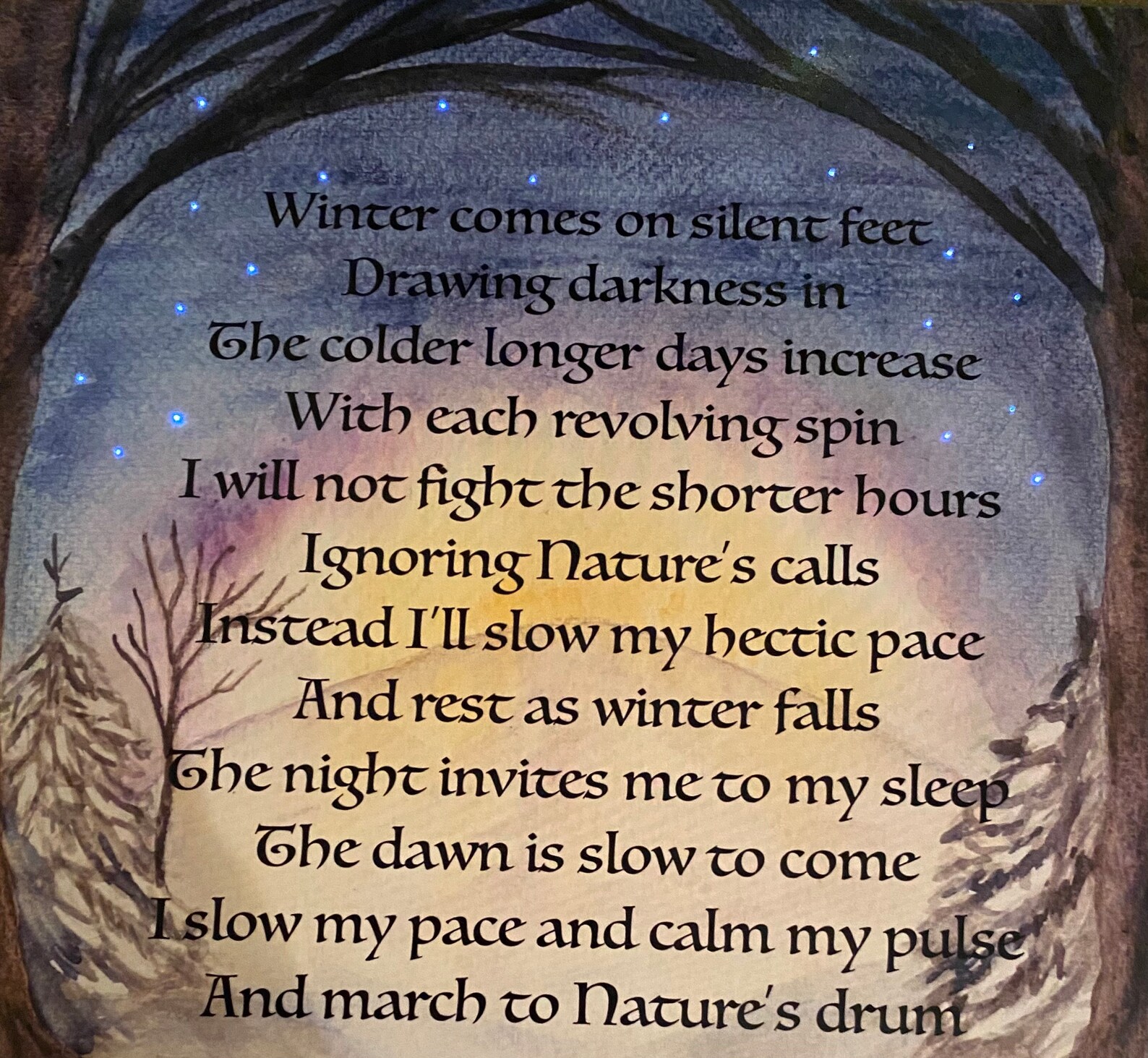 Wiccan Poem for Winter LED String Lights Shadowbox - Etsy