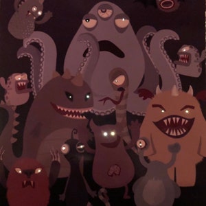 Unique Creepy Monsters With Glowing Eyes Featuring LED String Lights - Etsy