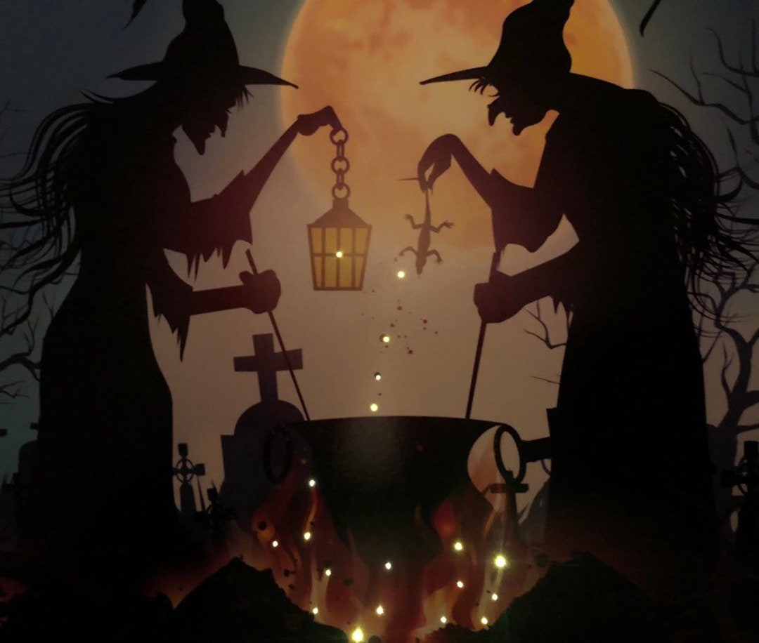 Witches Brewing in the Dead of Night With LED String Lights - Etsy