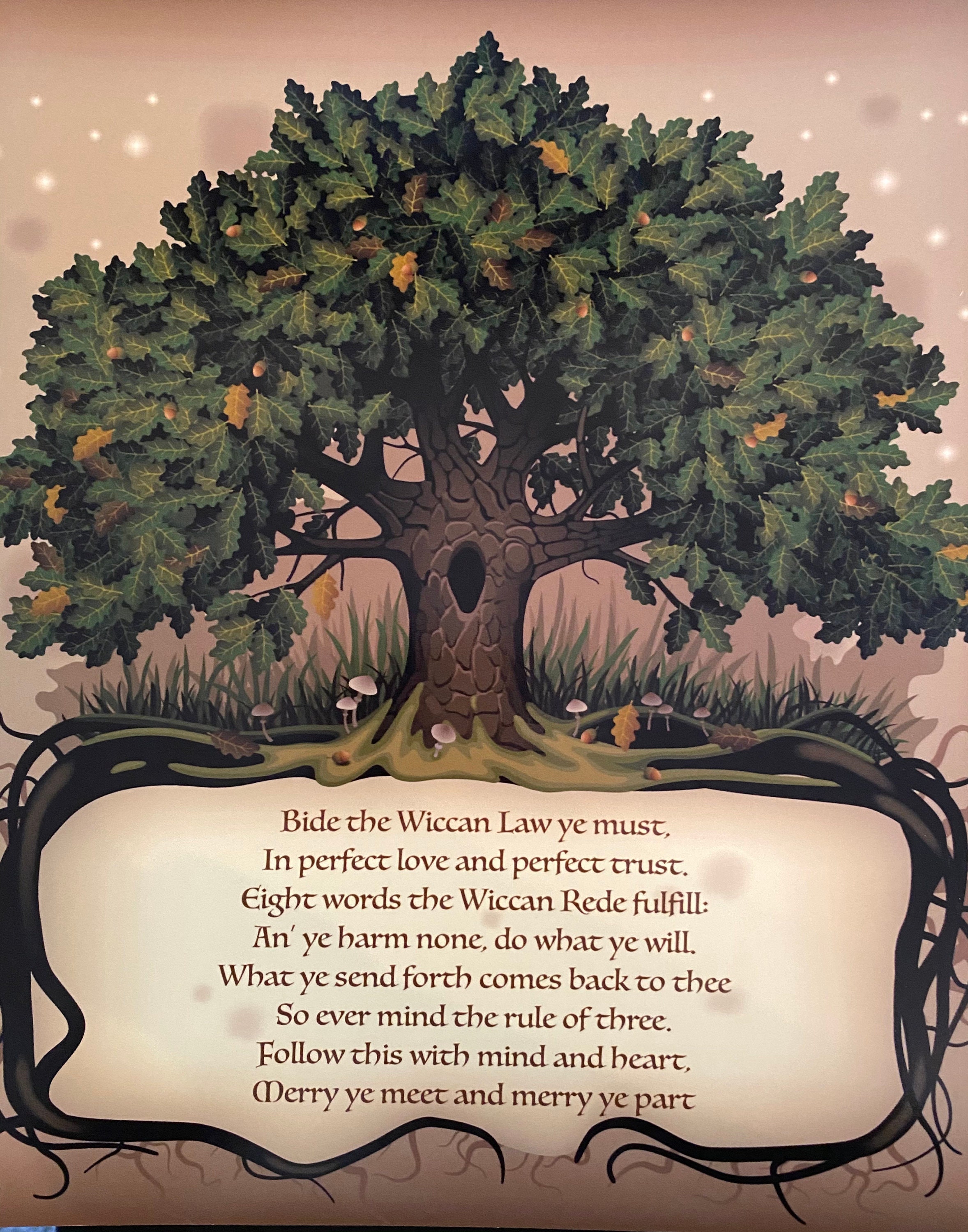 Tree of Life Wiccan Rede With LED String Lights - Etsy Canada