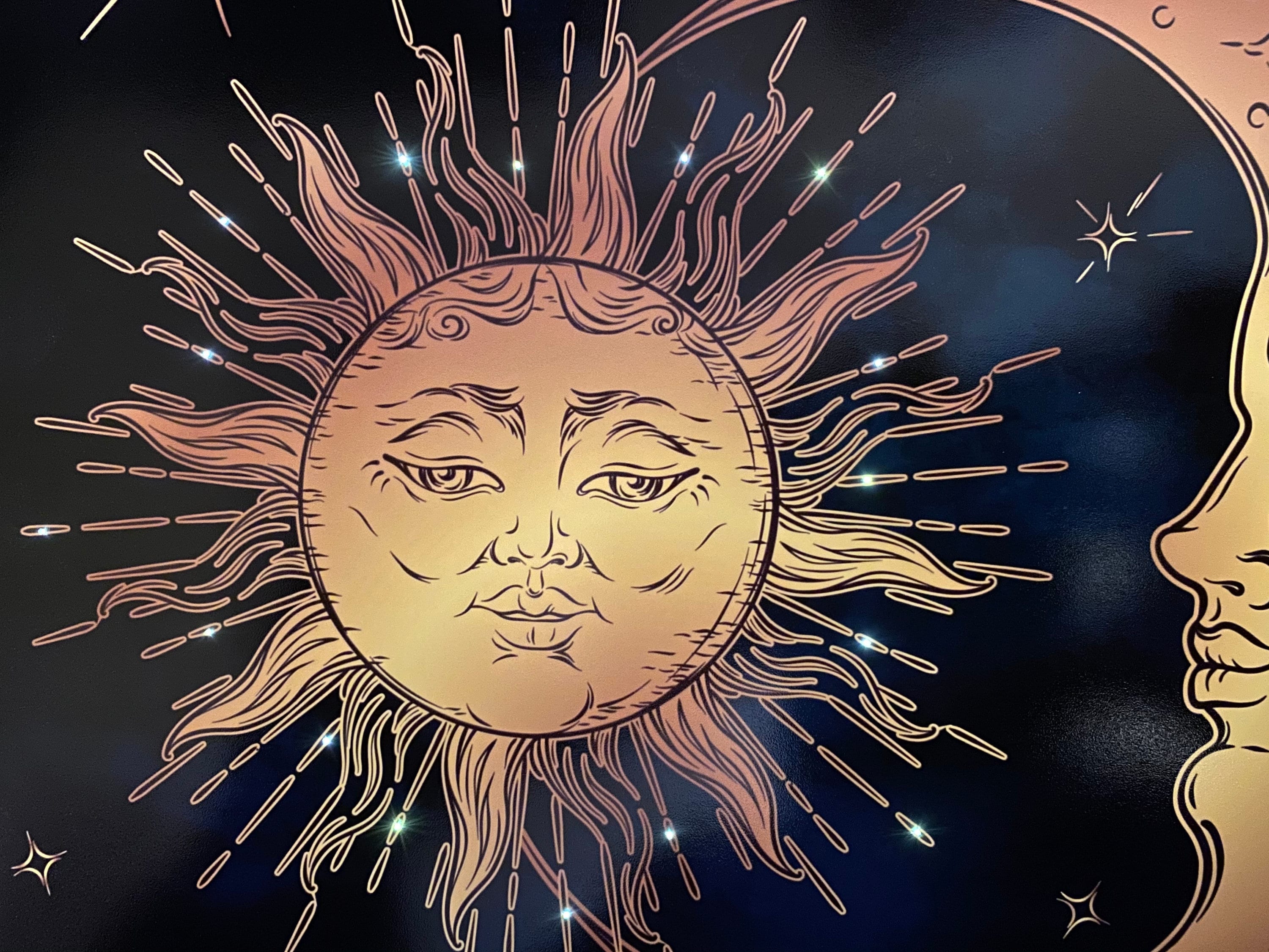 Brilliant Sun and Moon with LED String Lights | Etsy