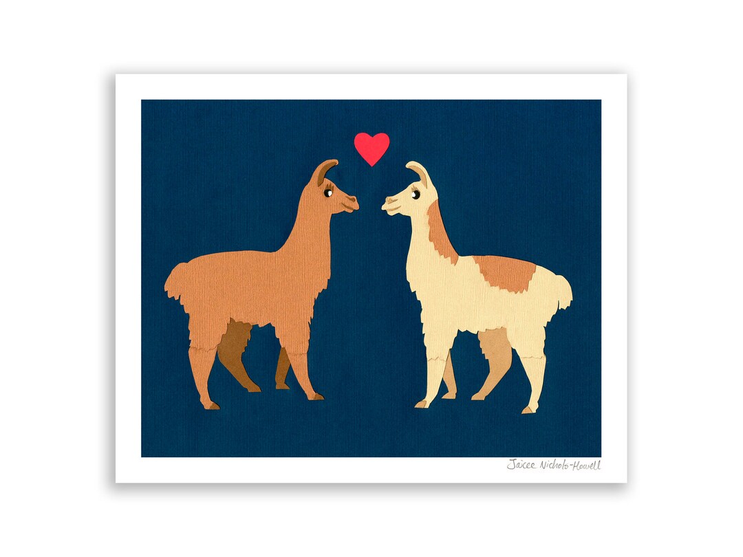 Llama Love Art Print | Children's Room Wall Art | Nursery Decor - Etsy