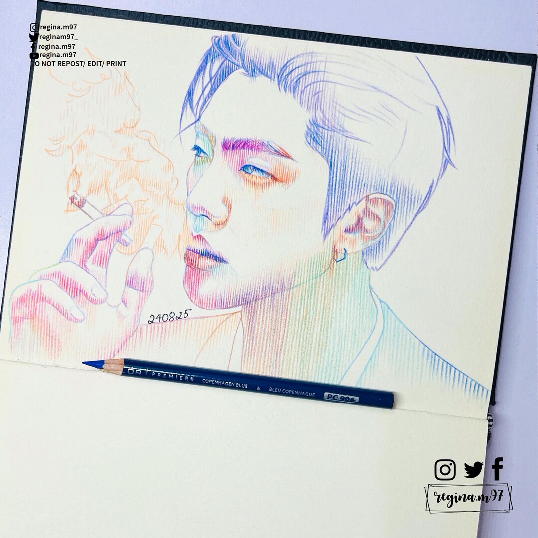 BTS Fanart | BTS Jin Color Study | Original Painting (colored Pencil ...