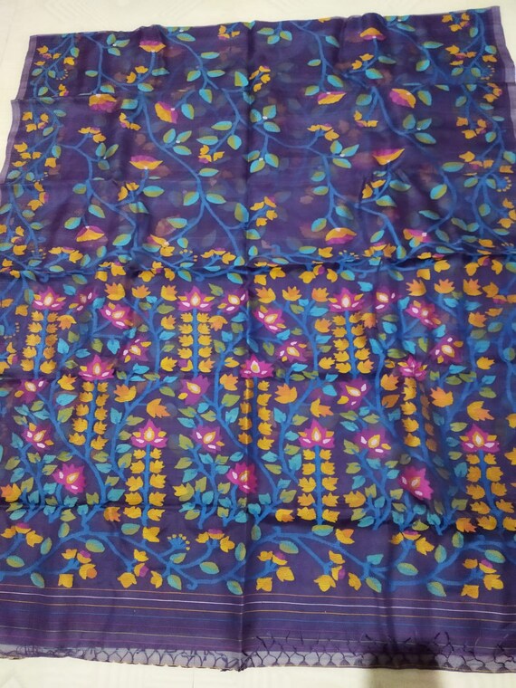 Traditional Silk Muslin Jamdani Saree/muslin Tantuj/reshom - Etsy