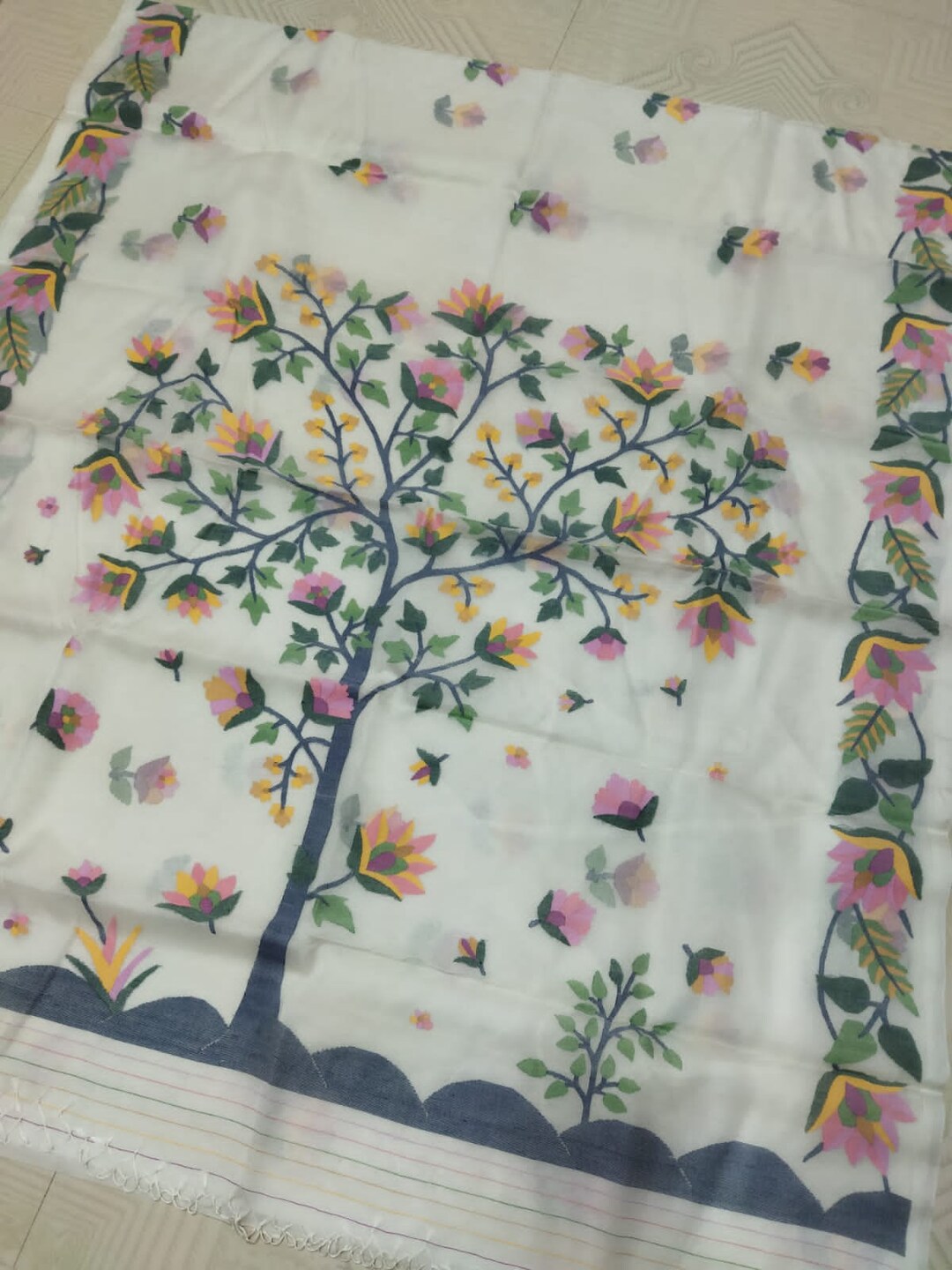 Traditional Silk Muslin Jamdani Saree/muslin Tantuj/reshom Jamdani With ...