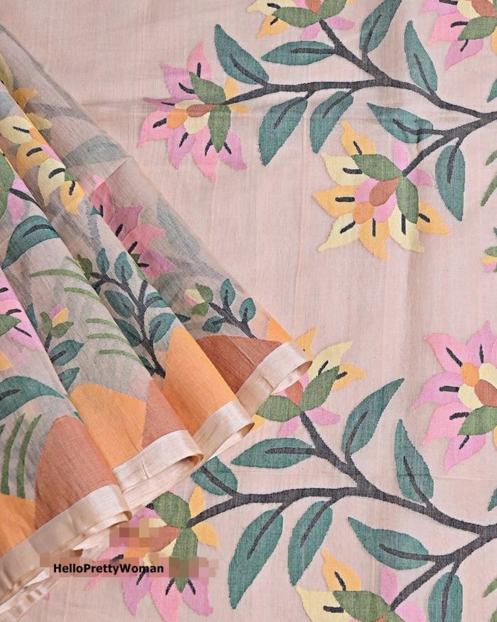 Reshom Jamdani/muslin Jamdani/tantuja Muslin Jamdani/indian Muslin ...