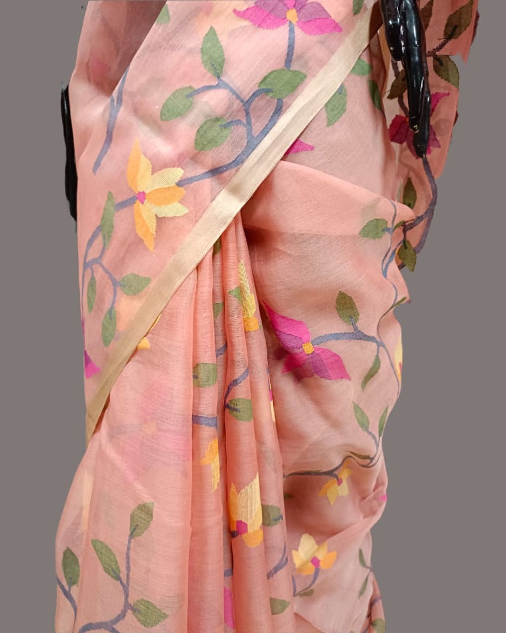 Traditional Silk Muslin Jamdani Saree/muslin Tantuj/reshom Jamdani With ...