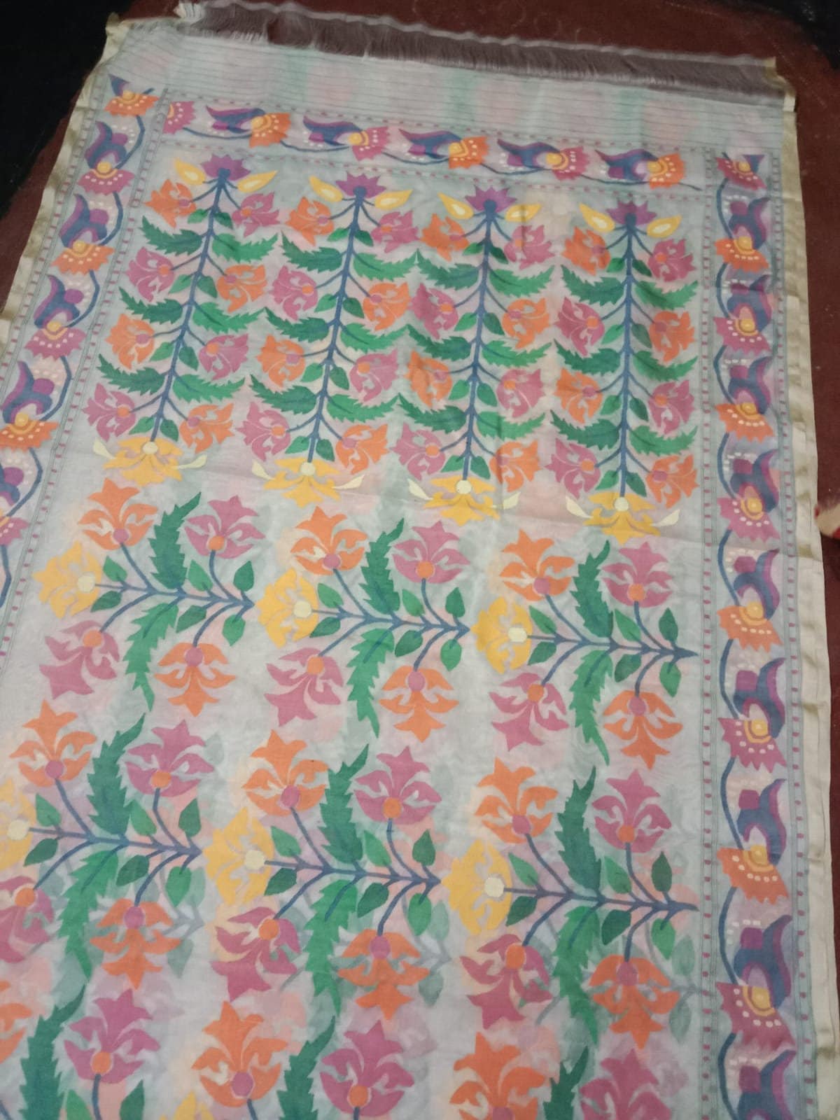 Traditional Silk Muslin Jamdani Saree/muslin Tantuj/reshom Jamdani With ...