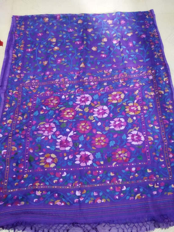 Traditional Silk Muslin Jamdani Saree/muslin Tantuj/reshom - Etsy