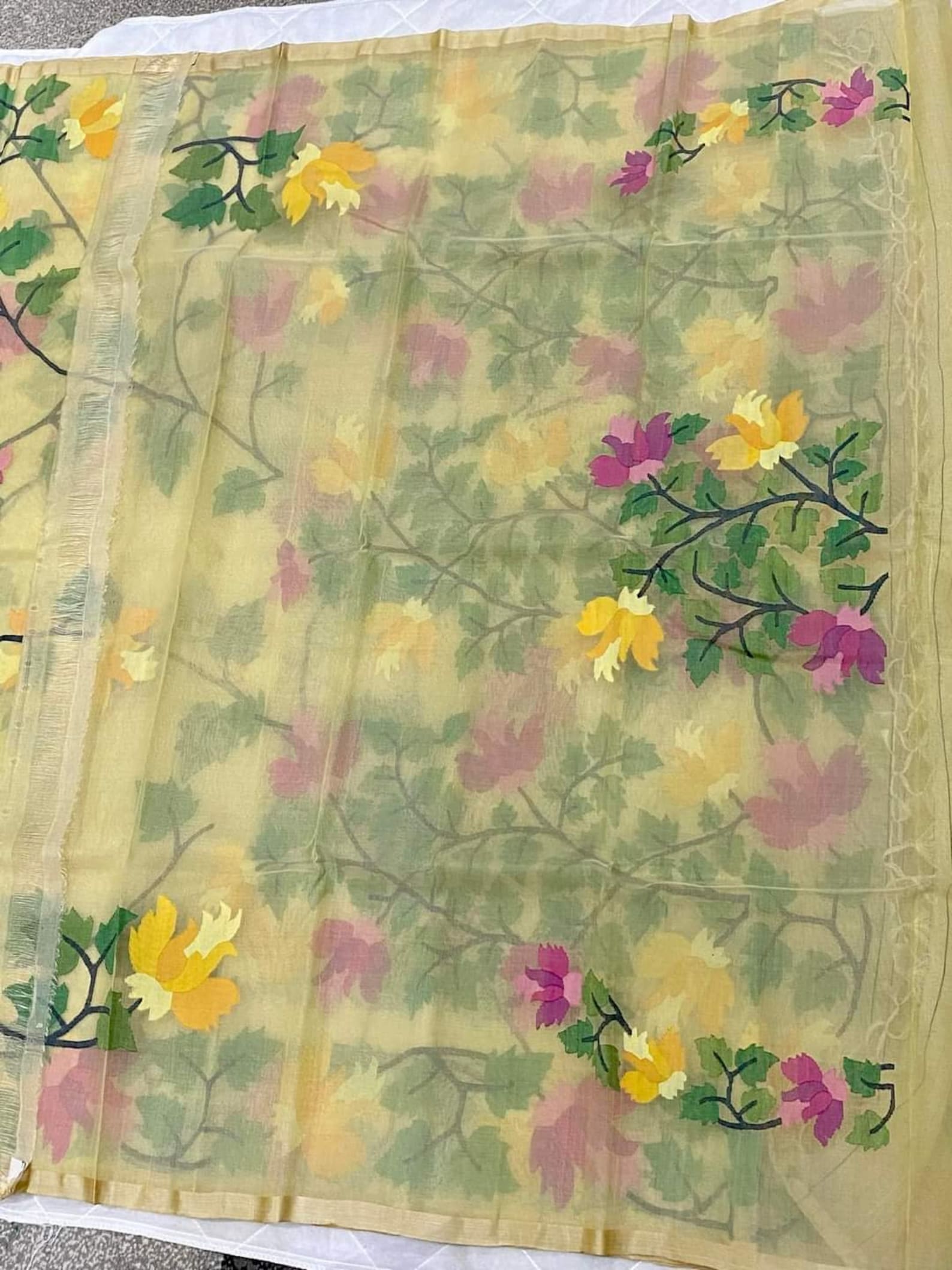 Traditional Silk Muslin Jamdani Saree/muslin Tantuj/reshom Jamdani With ...