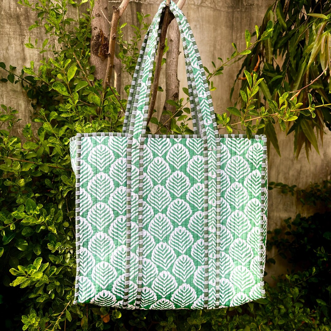 Traditional Indian Tote Bags Hand Block Printed Shopping Bag Shoulder ...