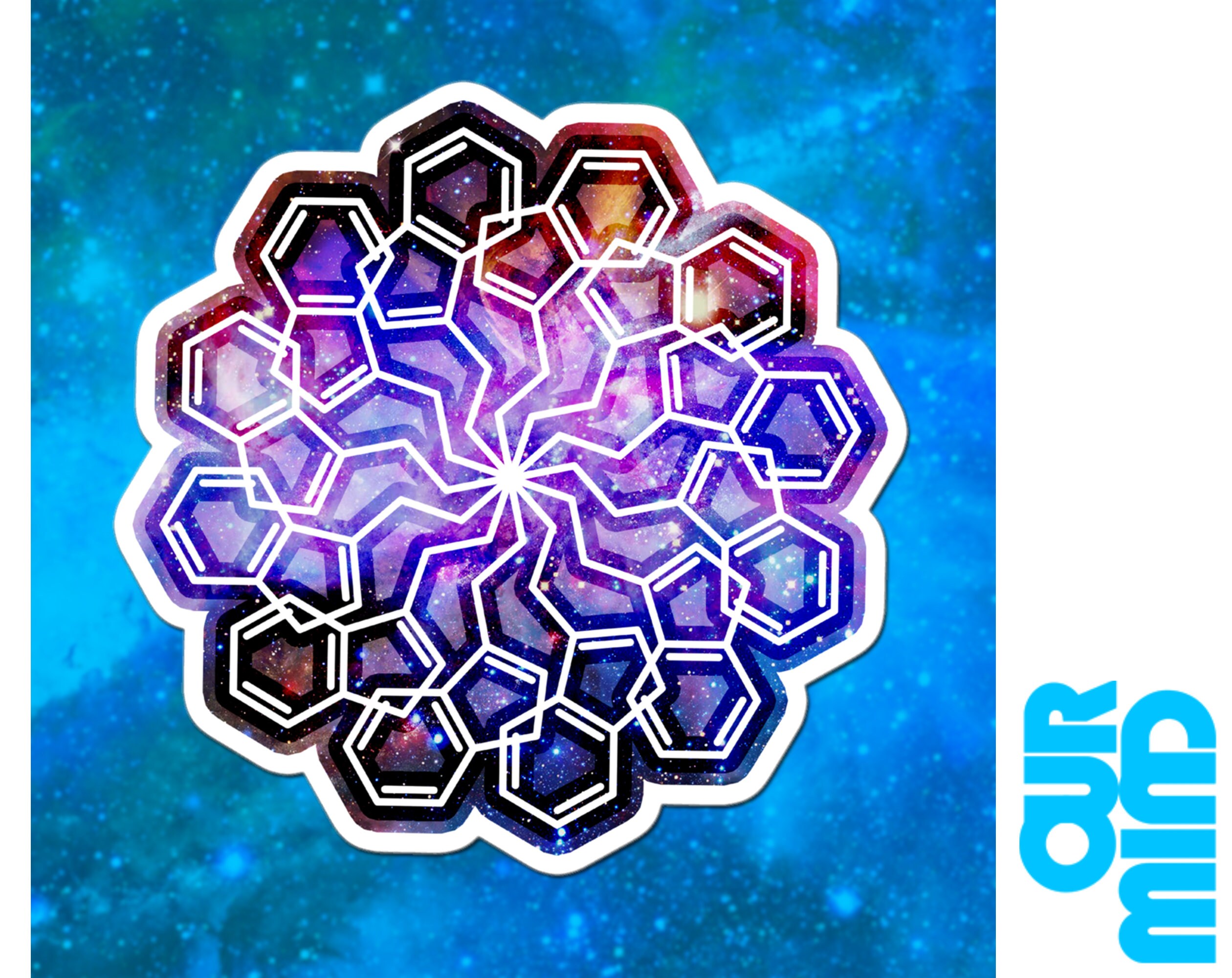 DMT MOLECULE Sticker Minimal Mandala Géométrique Psychédélique ...