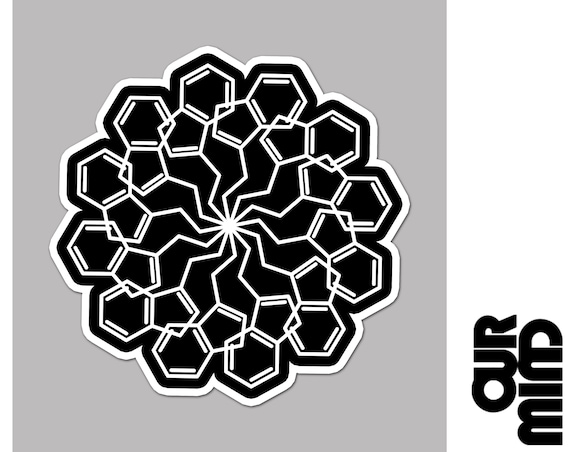DMT MOLECULE Sticker Minimal Mandala Geometric Psychedelic | Etsy