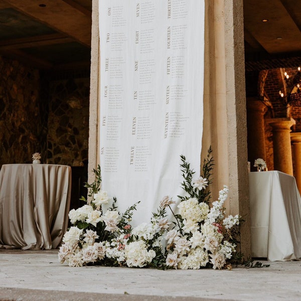 Linen Seating Chart Fabric - Etsy