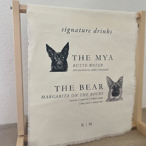 Mini Bar Sign With Stand/ Semi-custom Bar Sign/ Signature Cocktails ...