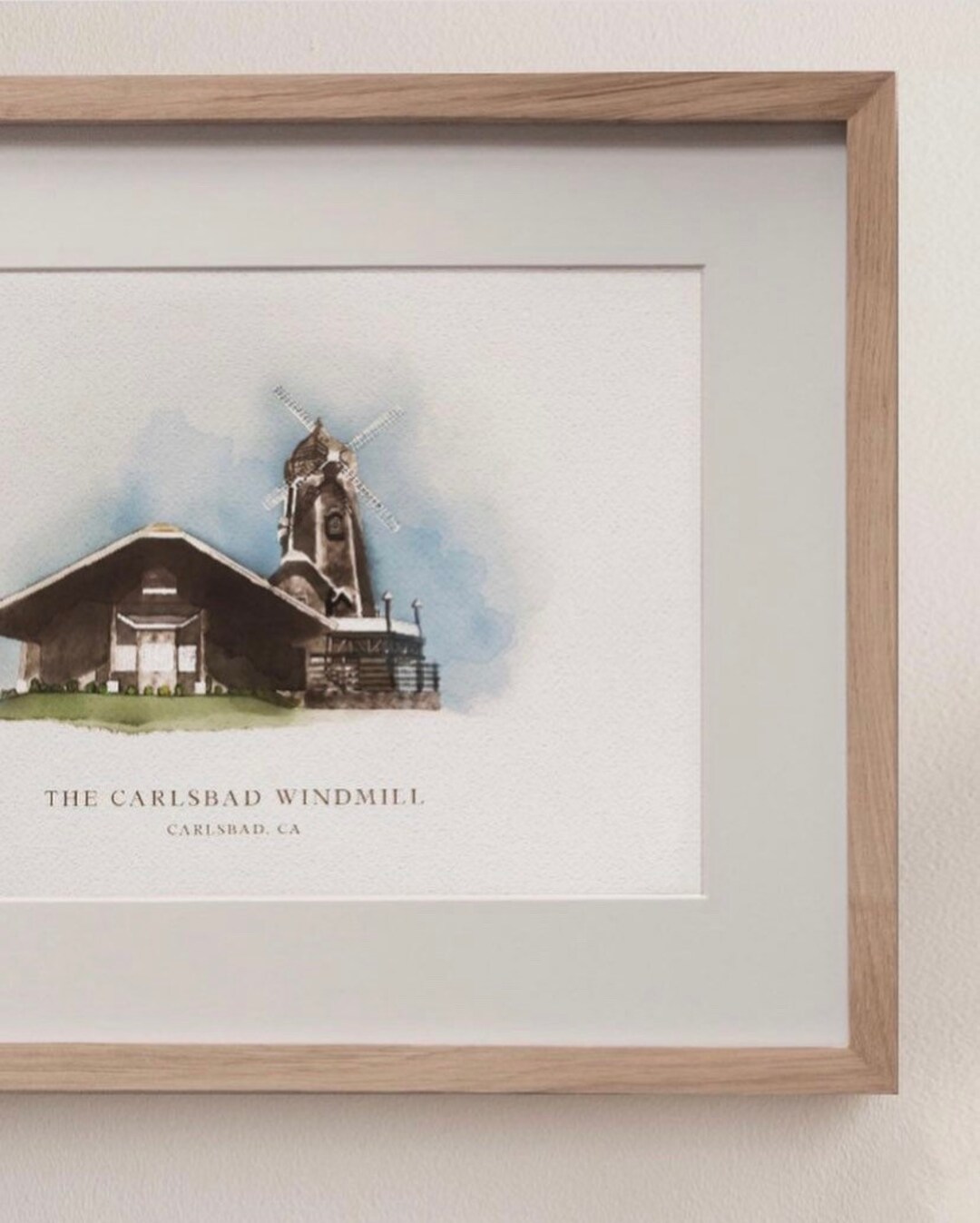 Carlsbad Windmill Wedding Venue Watercolor Illustration, Anniversary ...