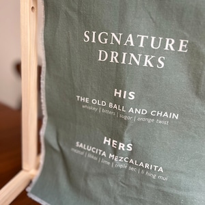 Mini Bar Sign With Stand/ Semi-custom Bar Sign/ Signature Cocktails ...