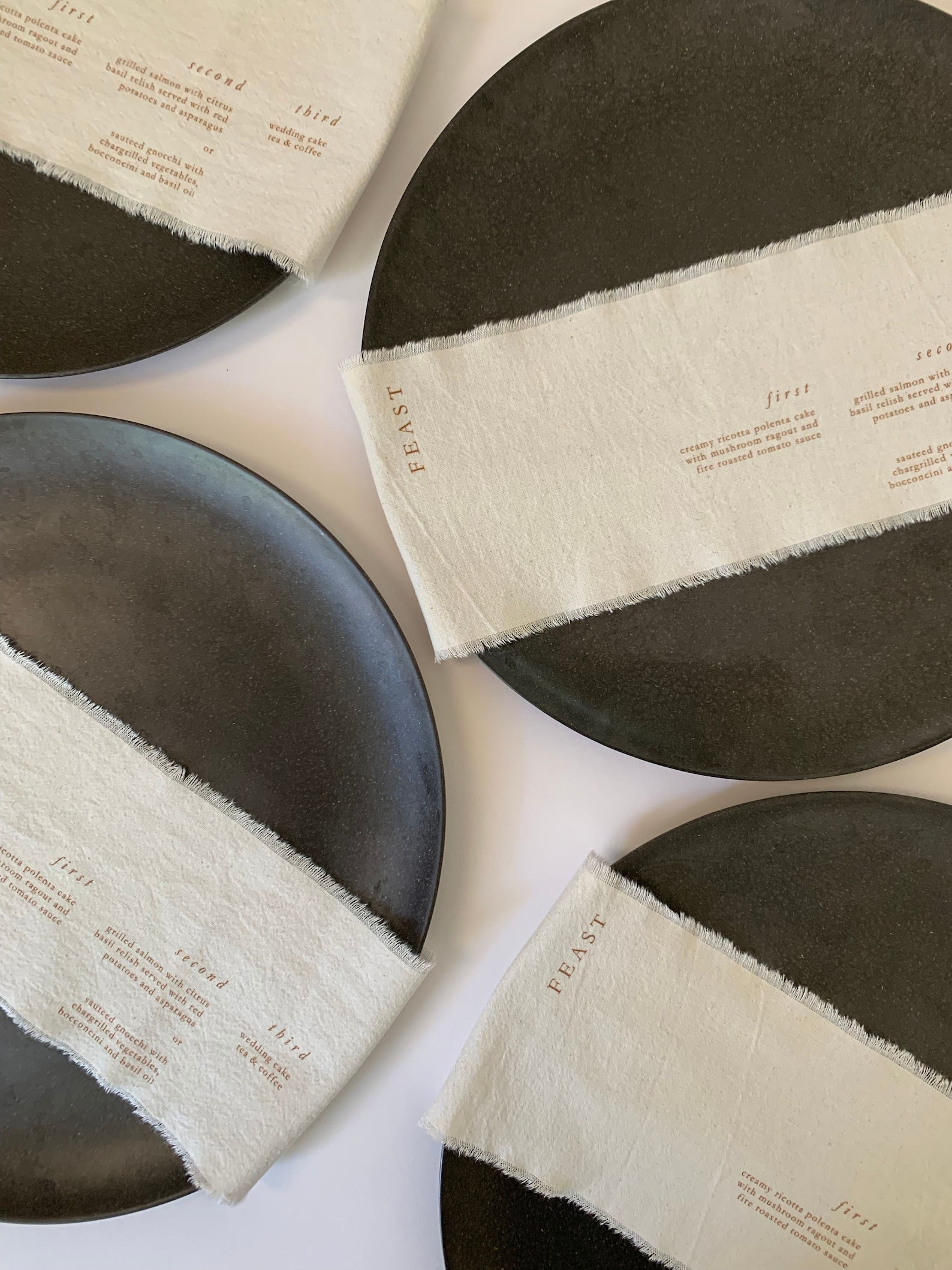 Fabric Wedding Menus / Minimalist Menus / Dinner Cards/ - Etsy