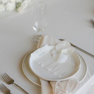 Fabric Wedding Menu/ Minimal Wedding Menu/ Unique Wedding Menu/ Wedding ...