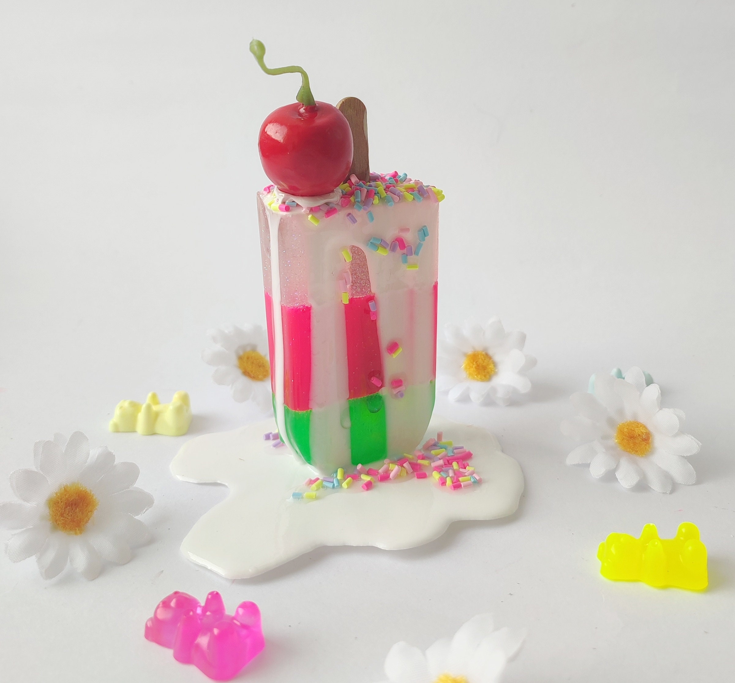 Neon Pop Art, Popsicle Sculpture, Desk Pop Art, Home Decorations, Resin ...